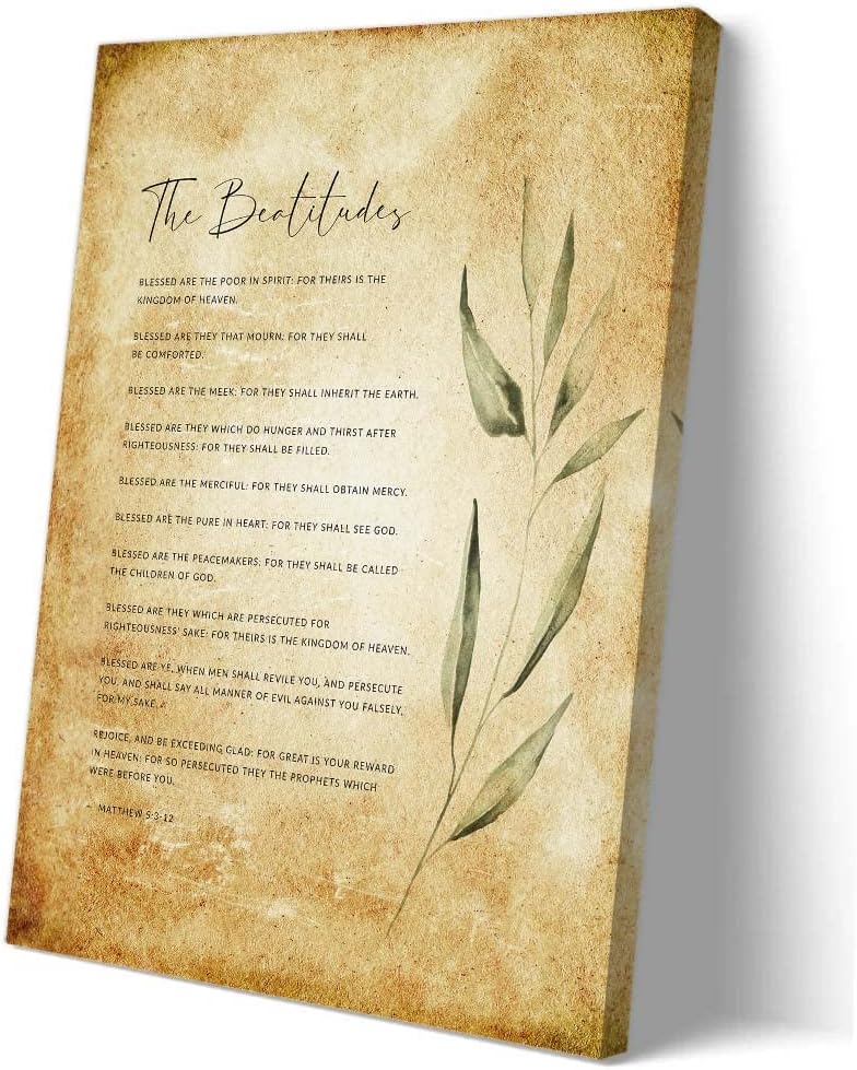 Amazon.com: The Beatitudes Bible Verse Wall Art Praying Scripture ...