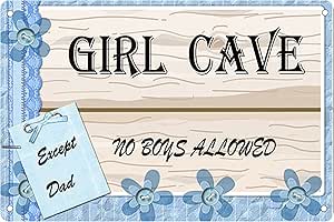 Amazon.com: Personalized Girl Cave No Boys Allowed Except Dad Wood ...