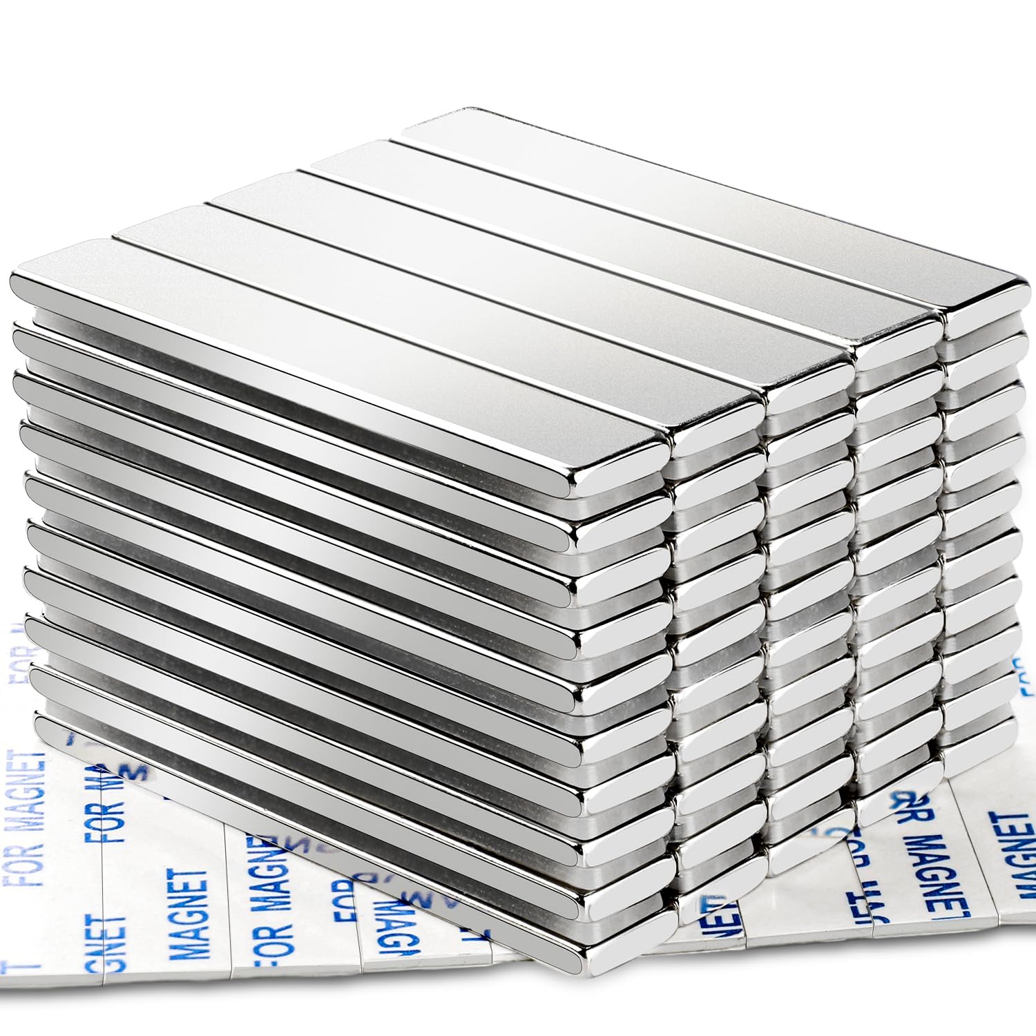 Strong Neodymium Bar Magnets 50 Pack 2x Stronger 2x Thicker ...
