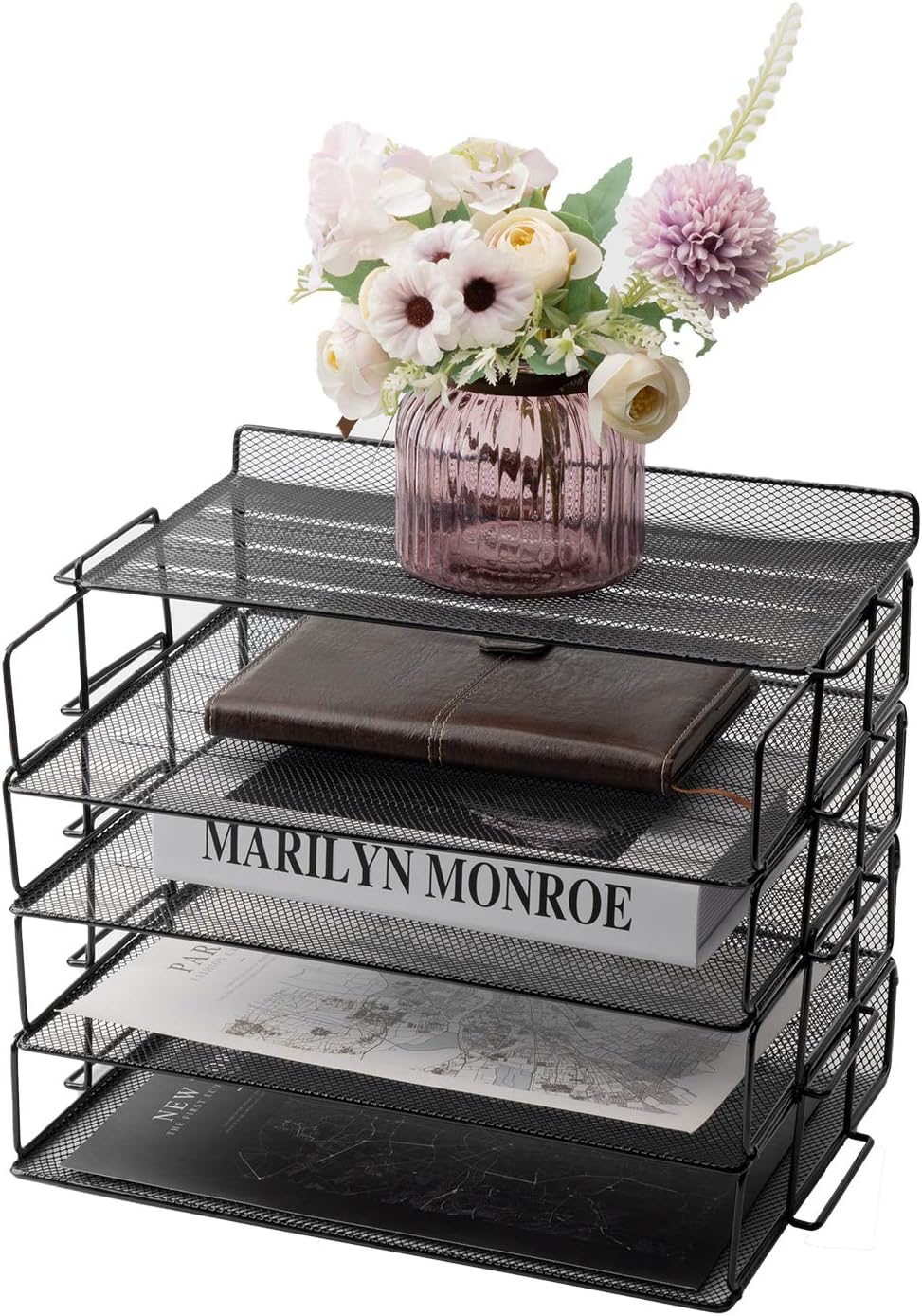 Hokky Plastic A4 Letter Trays, 6 Tier Stackable A4 Filing Trays, Black ...