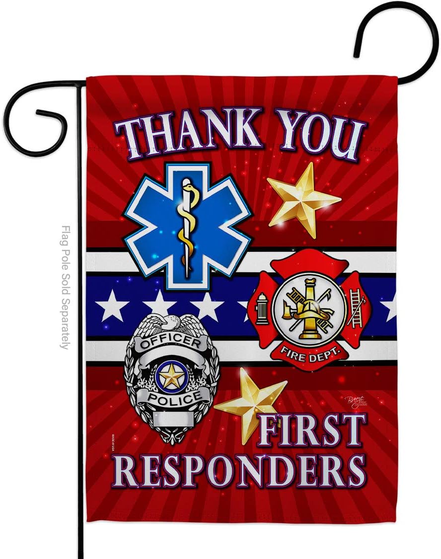 Amazon.com : First Responders Garden Flag - Armed Forces Service All ...