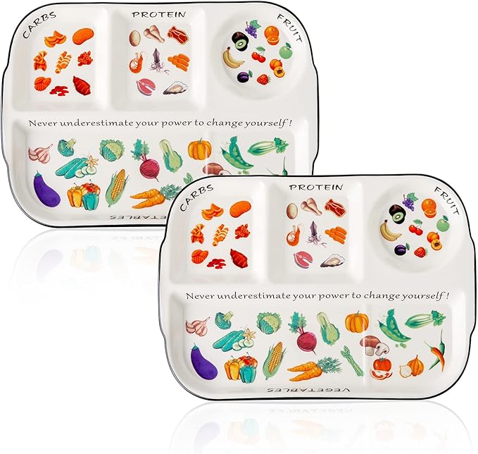 Amazon.com | BFU Portion Control Plate 12 Inch For Healthy Eating ...