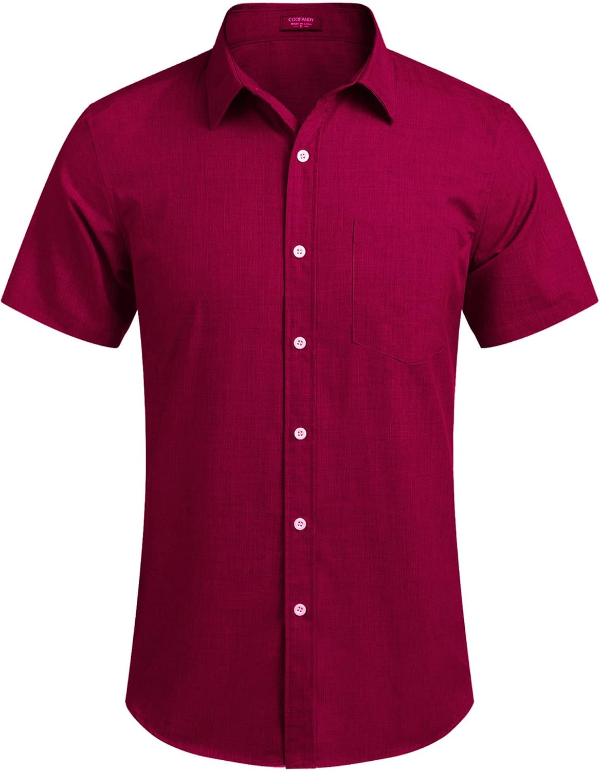 COOFANDY Men's Casual Button Down Shirts Short Sleeve Linen Shirts Summer Beach Dress Shirt