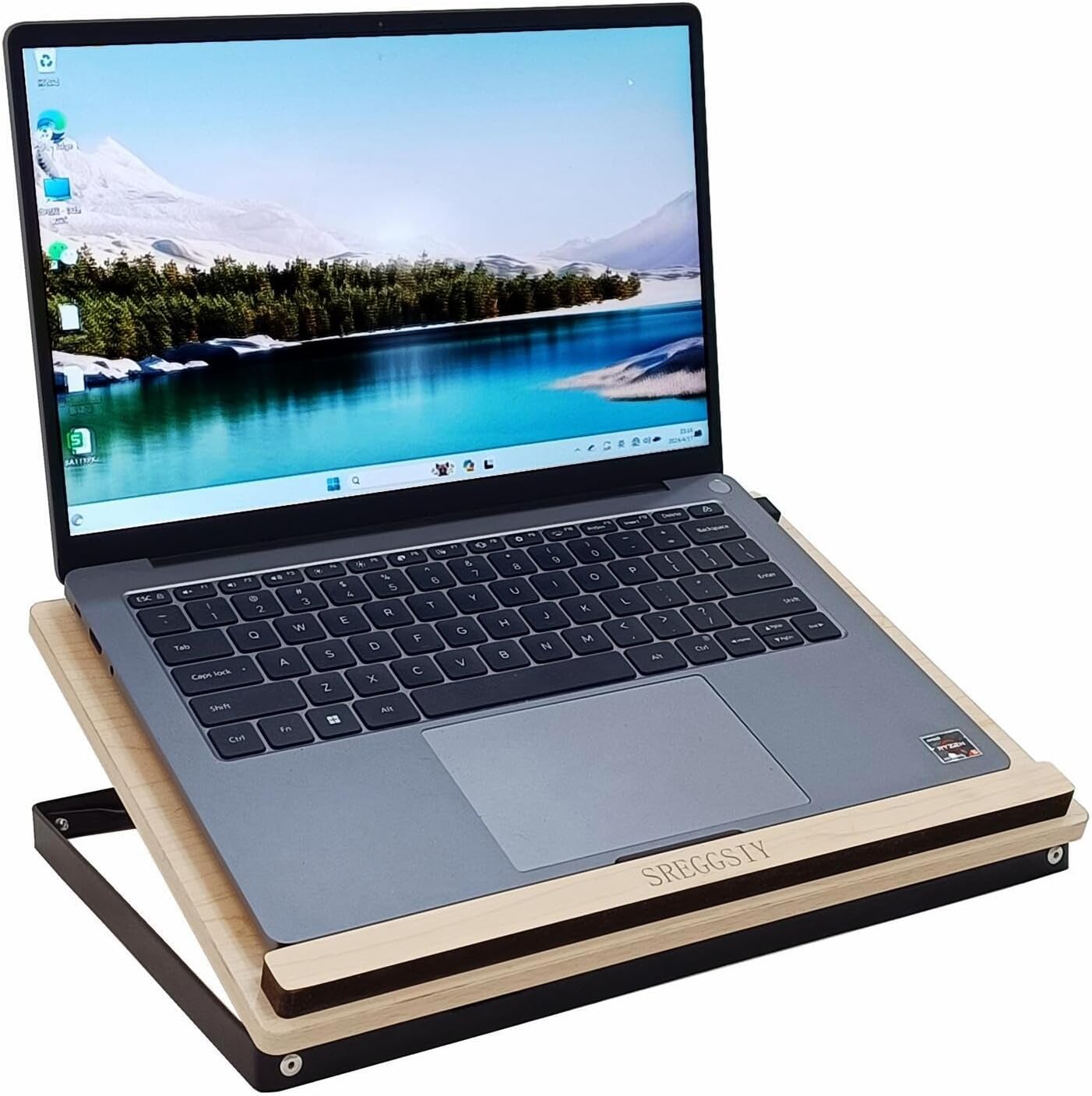 Amazon.com: SREGGSIY Wooden Laptop Stand for Desk,Compatible with 10 ...