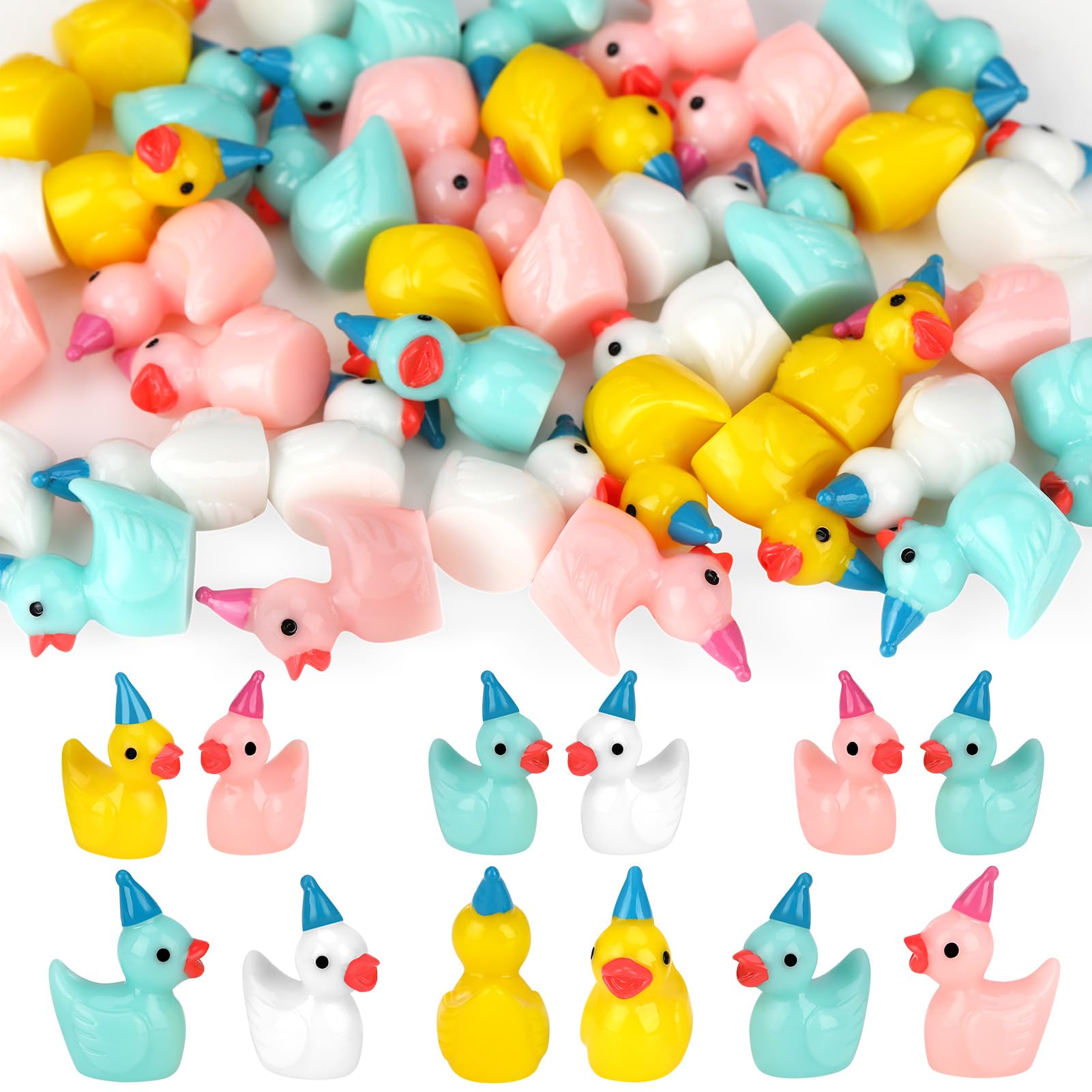 Amazon.com: GGSTDDUP 100 Pack Mini Resin Ducks, Mini Ducks Tiny Duck ...