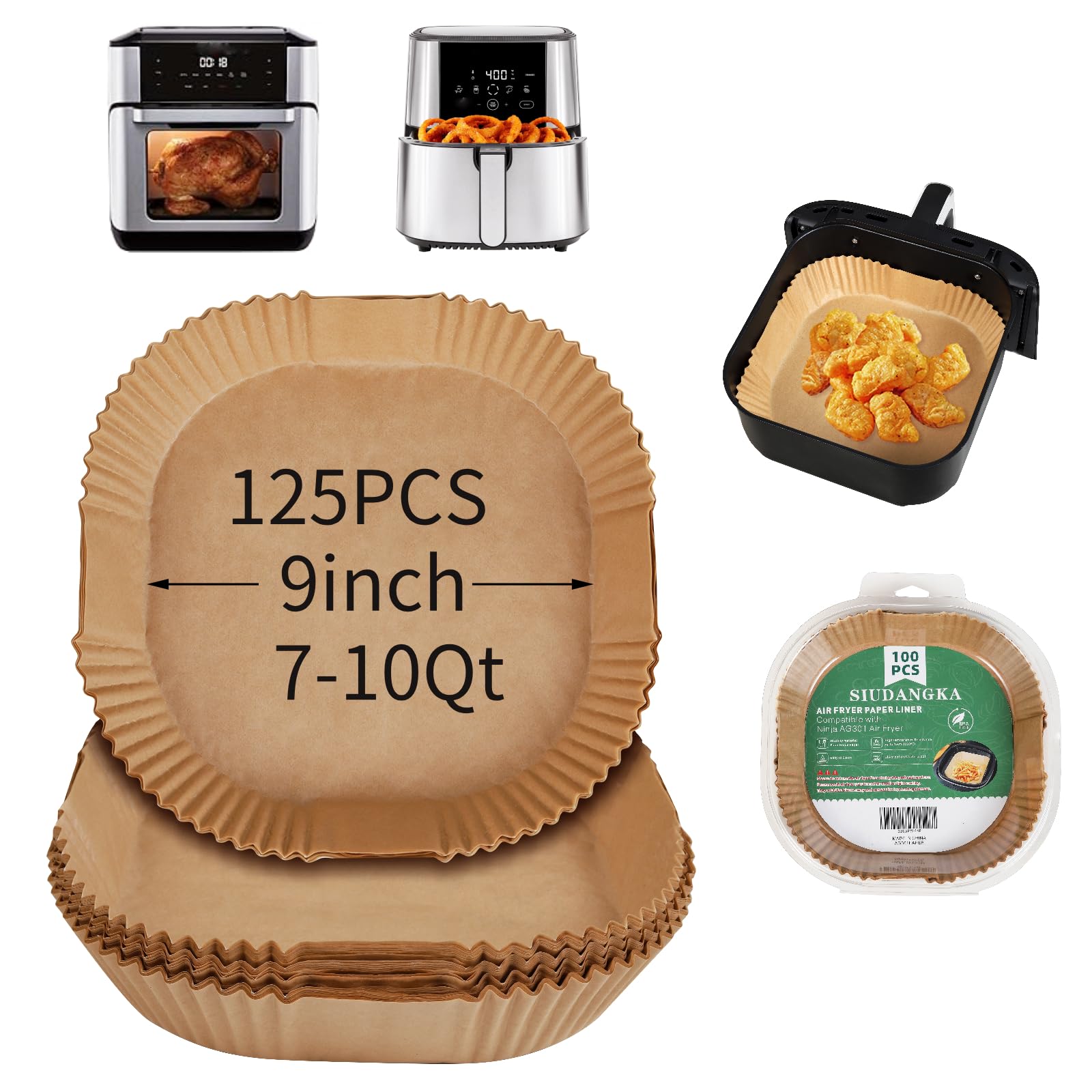 Amazon.com: 125Pcs Large Air Fryer Liners Disposable Compatible with ...