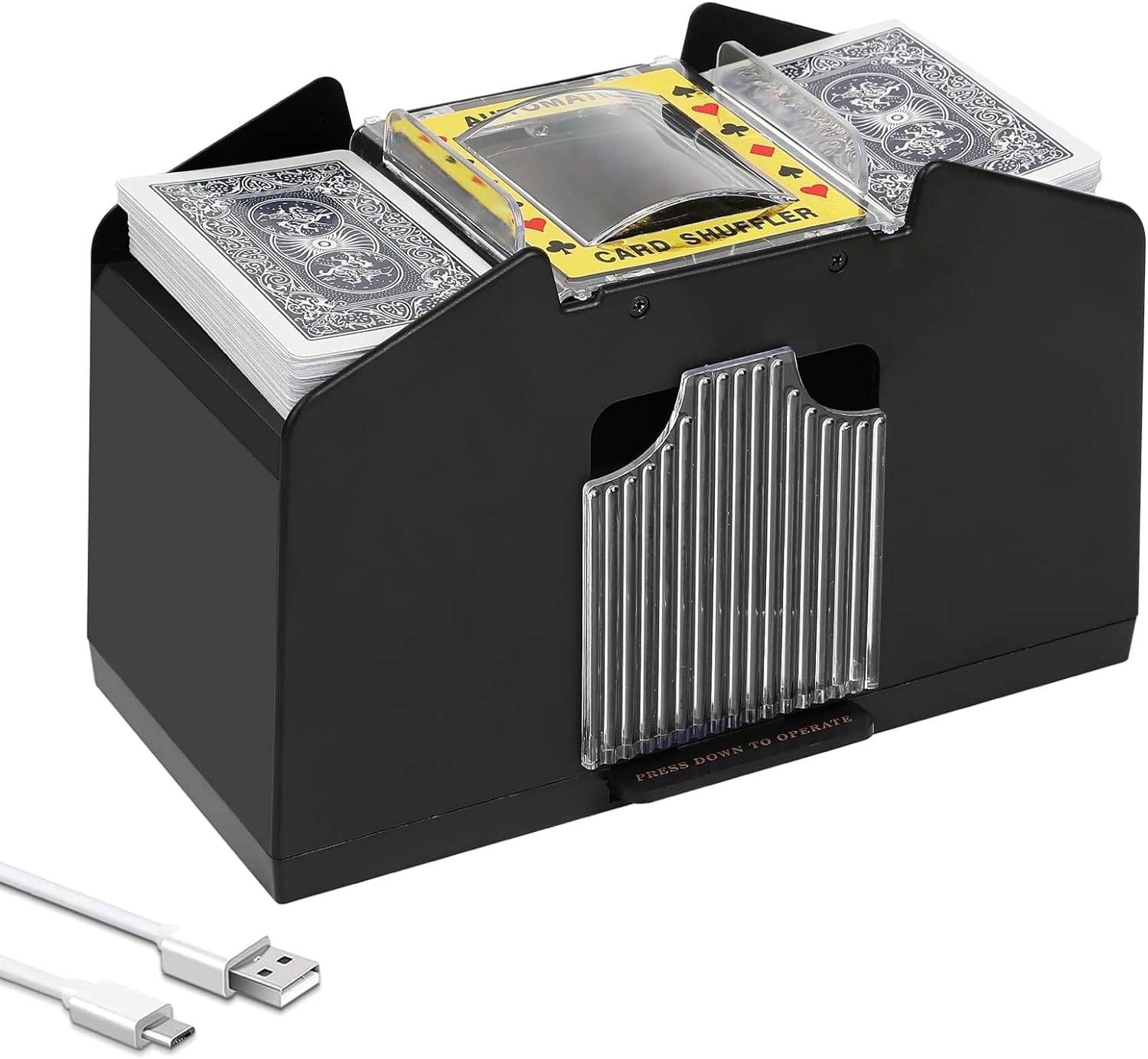 Ni-SHEN 4 Deck Automatic Card Shuffler USB/Battery Operated Electric ...