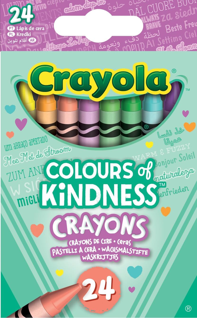Crayola Crayon Box with Built-In Sharpener, 64 Bright and Bold Colours ...