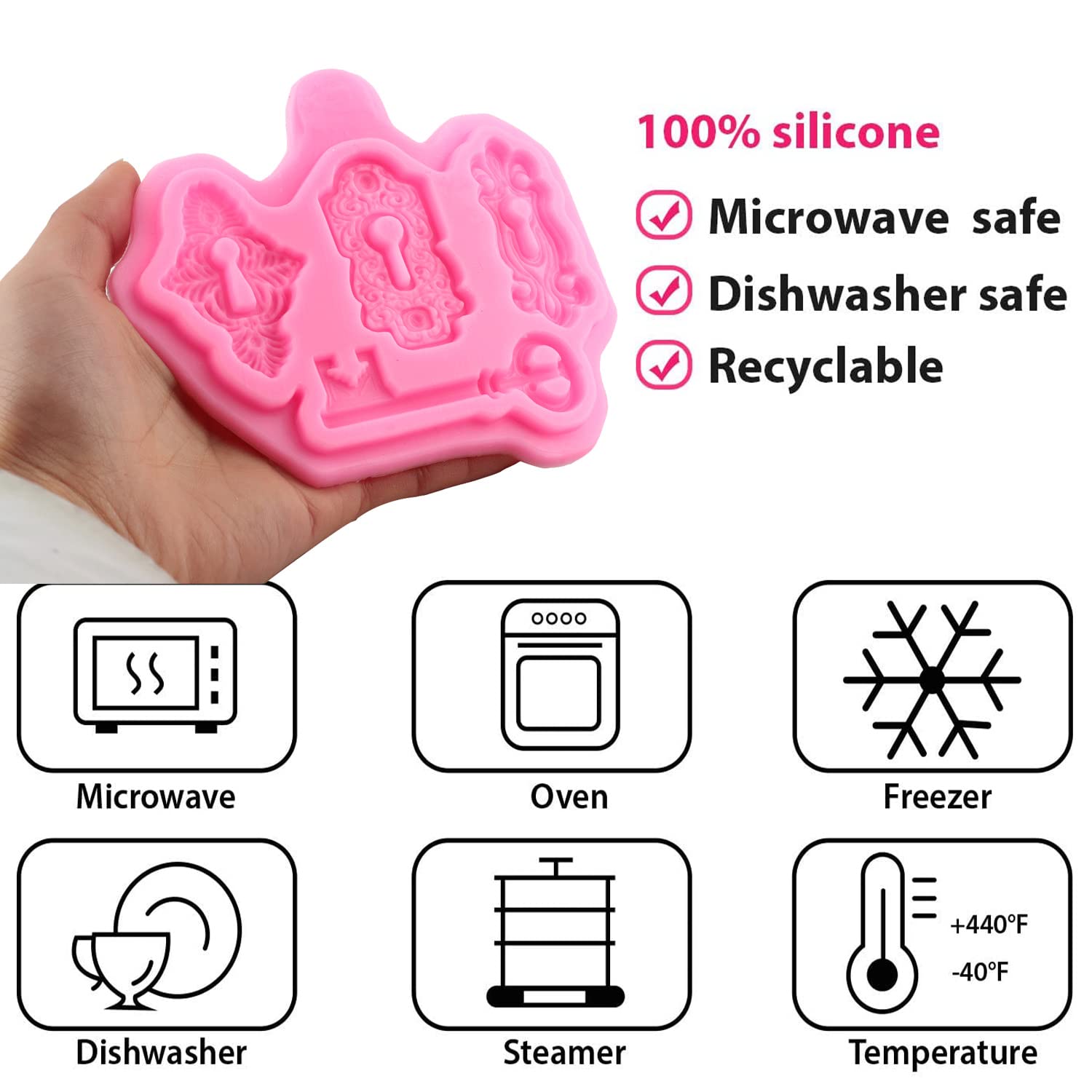 Snapklik.com : Vintage Key Cake Fondant Mold Belt Hinge Screws Silicone ...