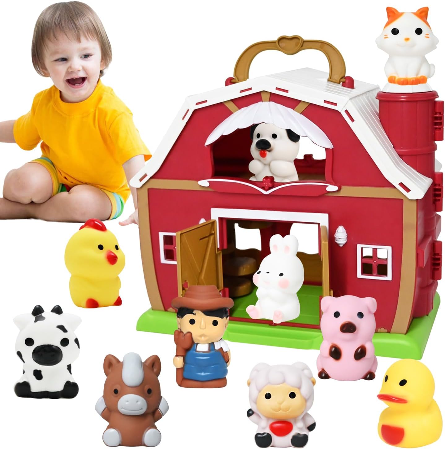 Amazon.com: Big Red Barn Toy Farm Animal Finger Puppets for 1-3 Years ...