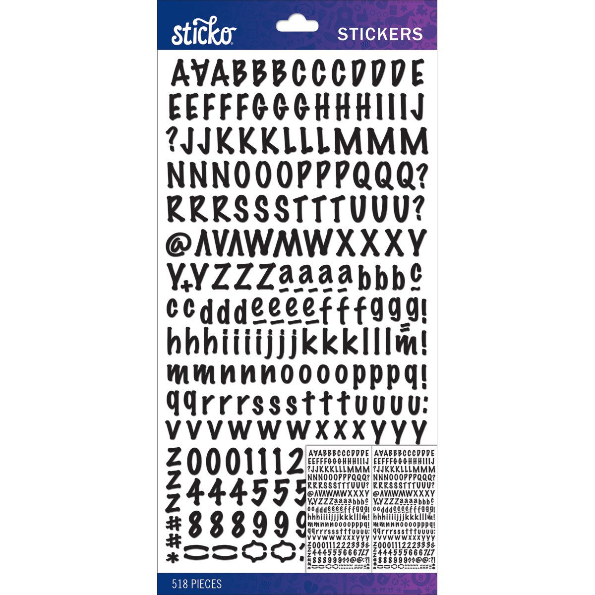 Amazon.com: Sticko Small Sticker Alpha-Marker Black (518 Pieces) 52-90098