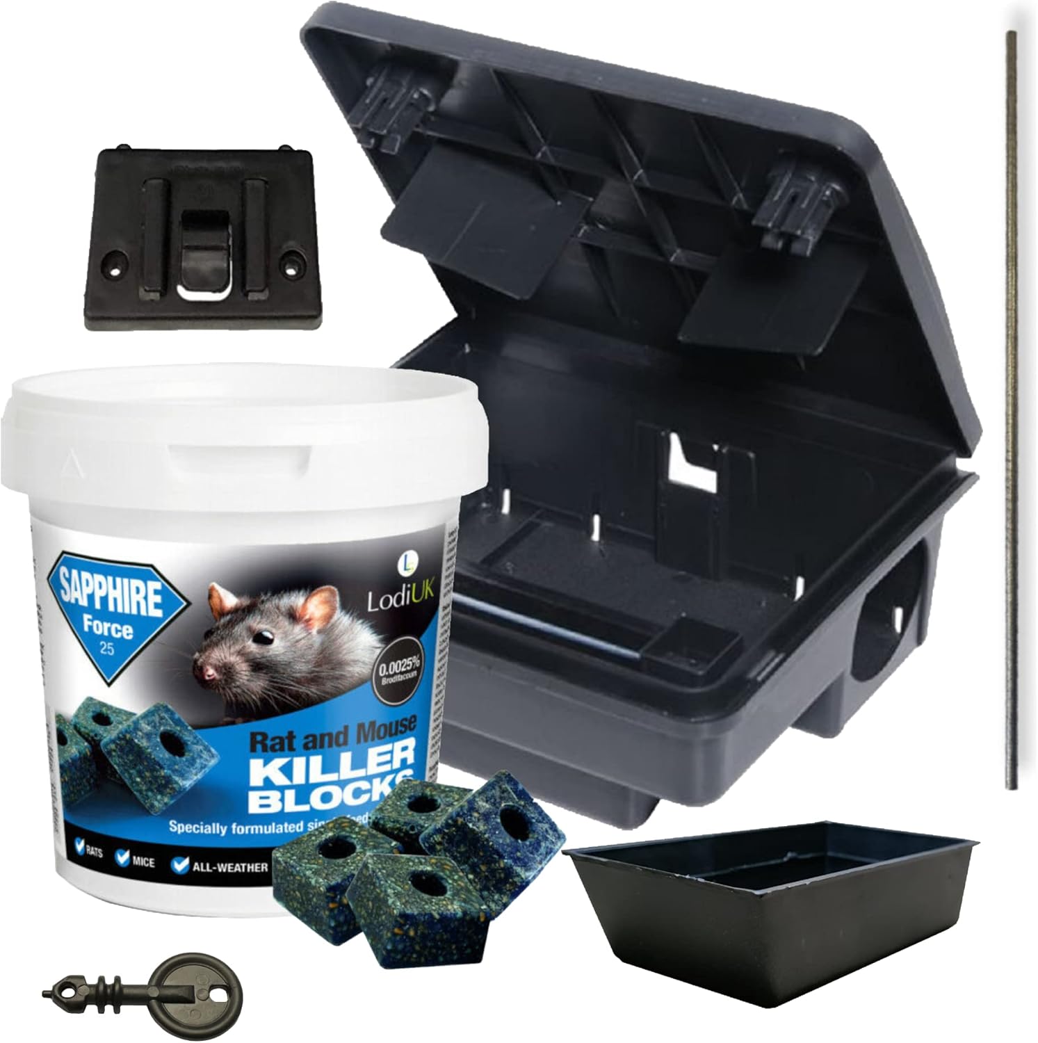 SISI UK Rat Mouse Block Bait Block Tub Rat Poisoning Bait Rodent ...