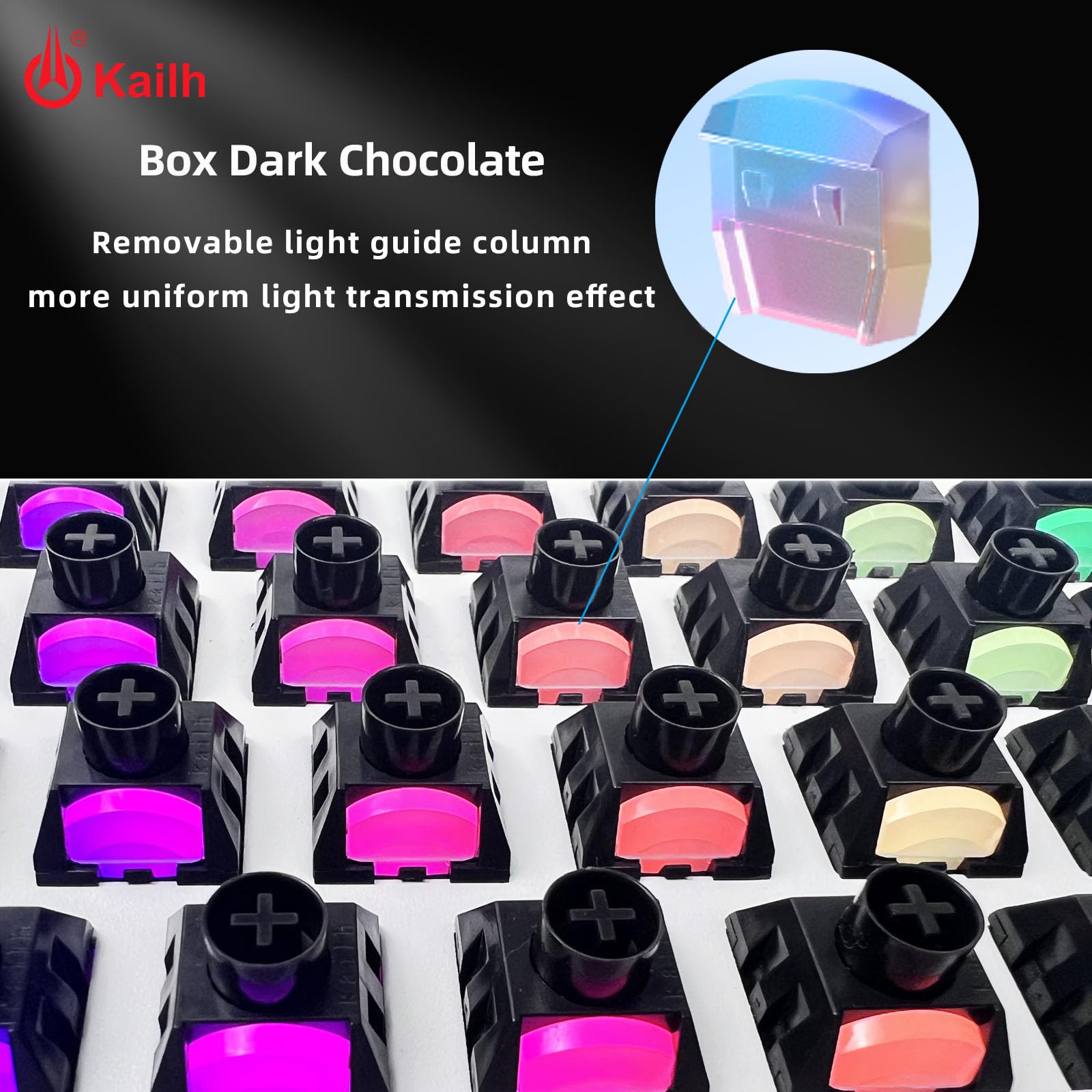 Snapklik.com : Kailh Box Dark Chocolate Linear Switch,5-Pin 55gf RGB ...
