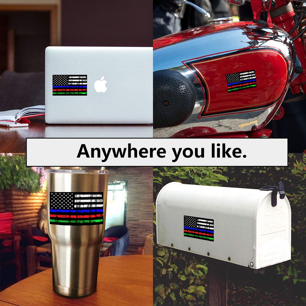 Snapklik.com : Creatrill Reflective Tattered Thin Blue Red Green Line ...