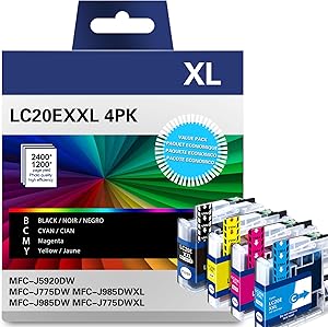 WOWINK LC20EXXL Super High Yield Compatible Ink Cartridge Replacement for Brother LC20E use with ...