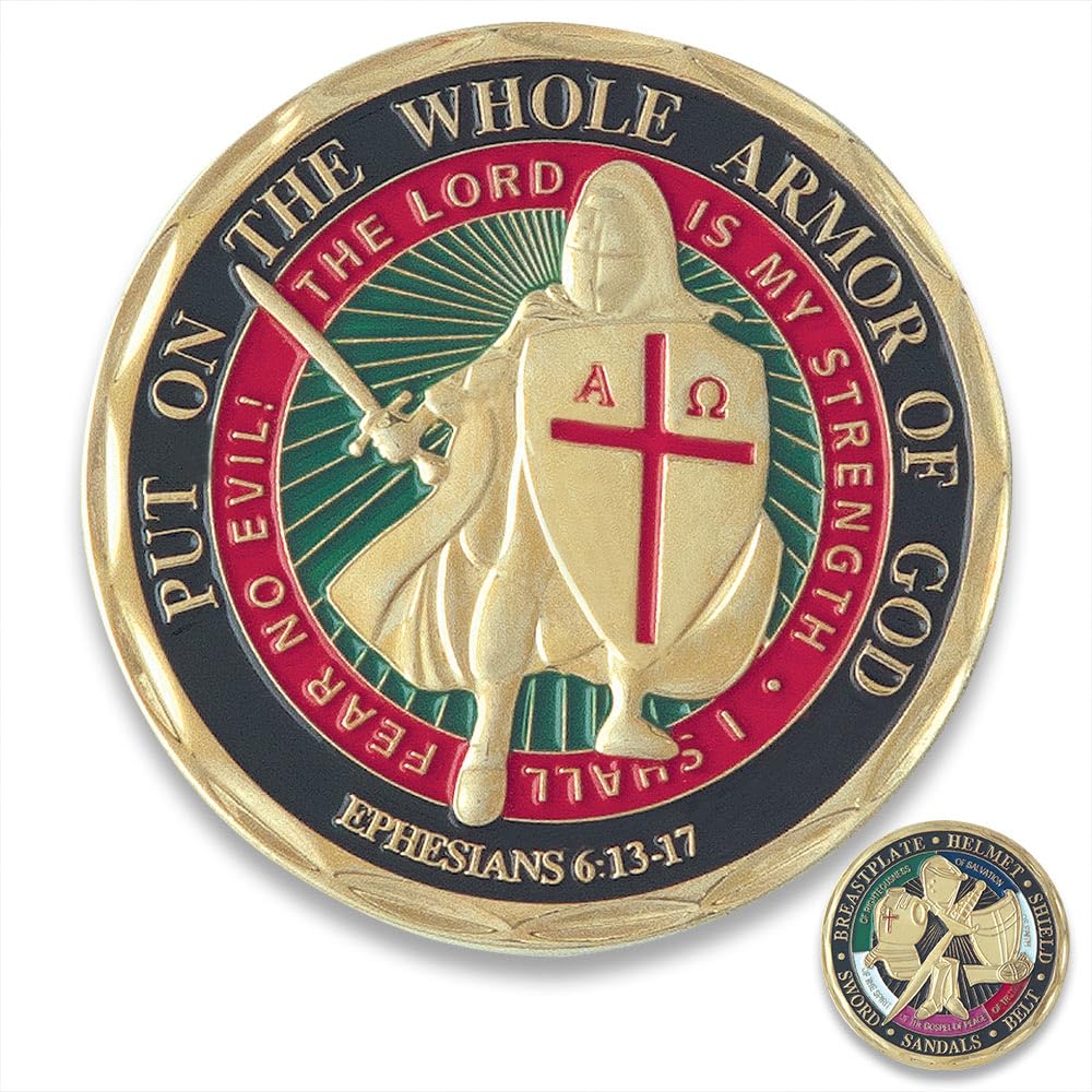Amazon.com: Armor of God Challenge Coin | Traditional Challenge Coin ...