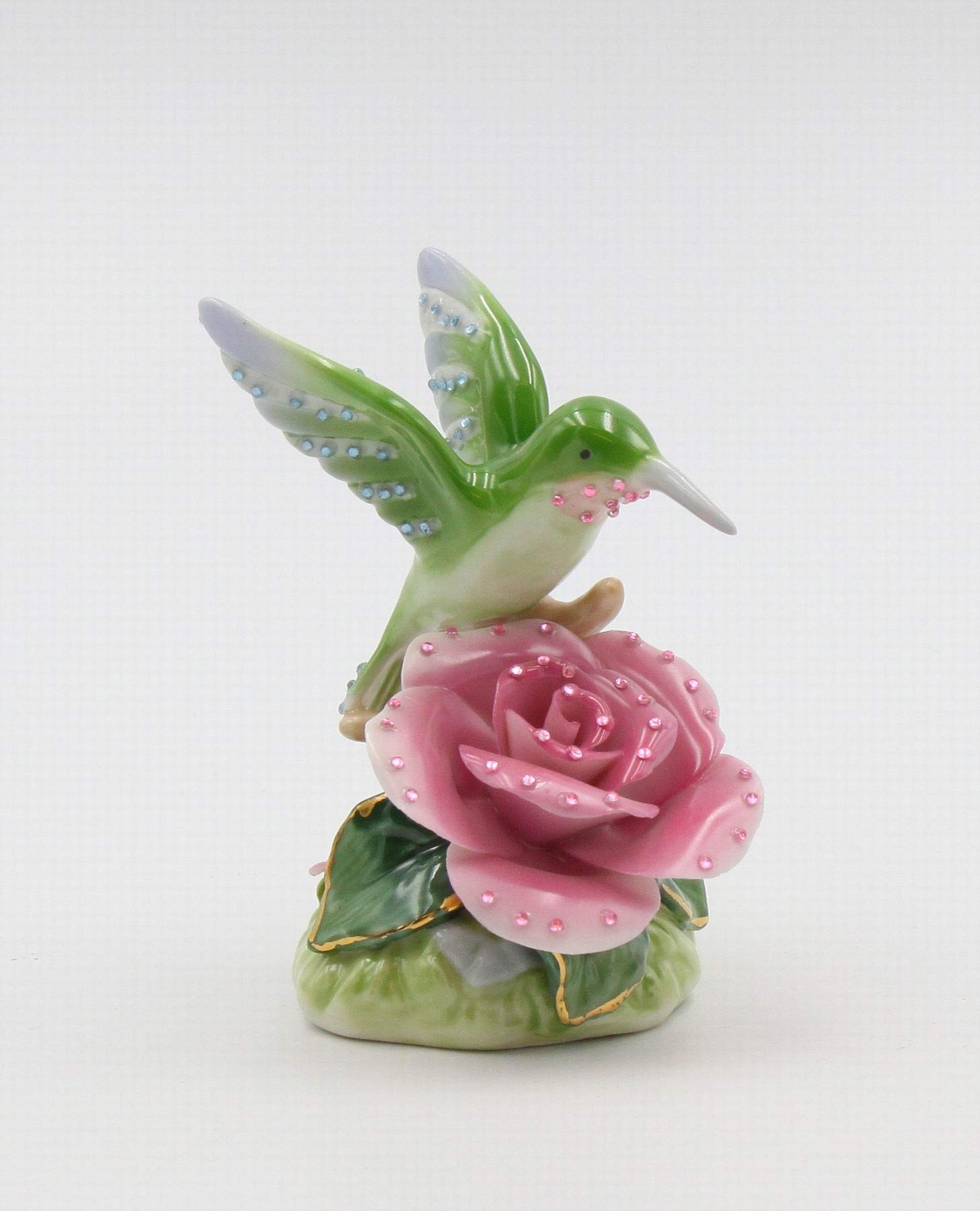 Amazon.com: Cosmos Gifts 11000 Fine Porcelain Hummingbird with Rose ...