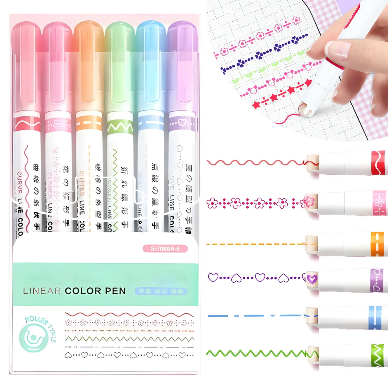 Amazon.com : Magic Border Pen, Curve Highlighter Pen Set, Gracegrip Magicborder Pen, Funny Magic ...