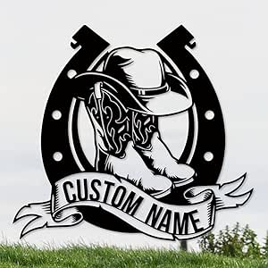 Amazon.com: Custom Cowboy Metal Sign,Rodeo Sign,Personalized Cowboy ...
