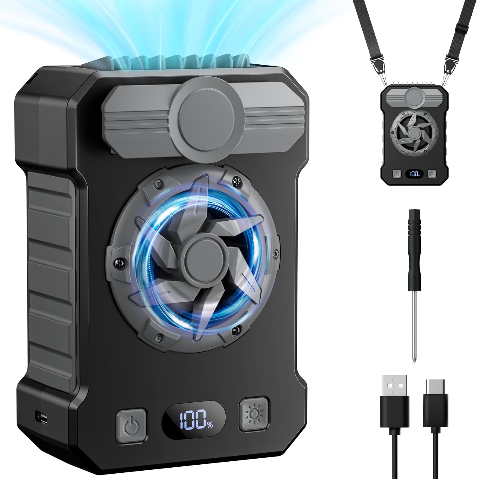 Amazon.com: AMKEN Waist Fan - Belt Fan, Portable Clip Fan with 10000mAh ...