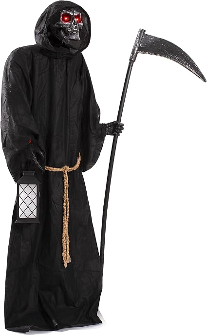 Amazon.com: Halloween Animatronics 6ft Grim Reaper, 72inch Animated ...