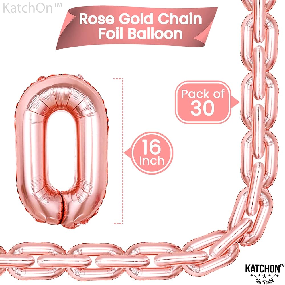 Big, Rose Gold Chain Balloons - Pack of 30 | Chain Australia | Ubuy