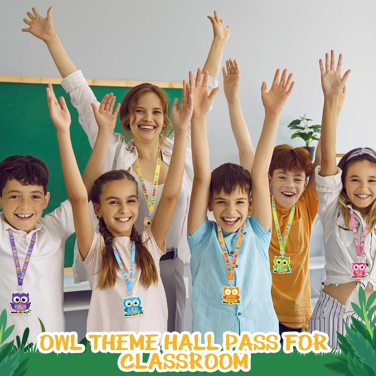 Snapklik.com : 8 Set PVC Hall Pass Lanyards Owl Unbreakable Hall School ...