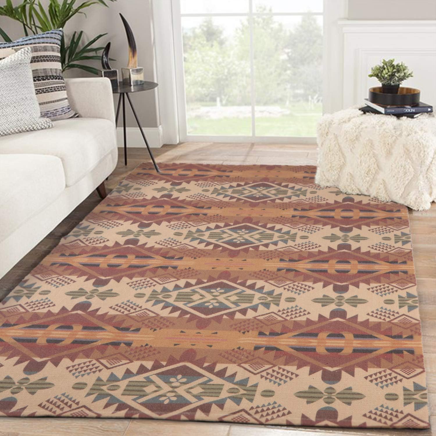 Amazon.com: Bohemian Cotton Area Rug 4' x 6', KIMODE Washable Hand ...