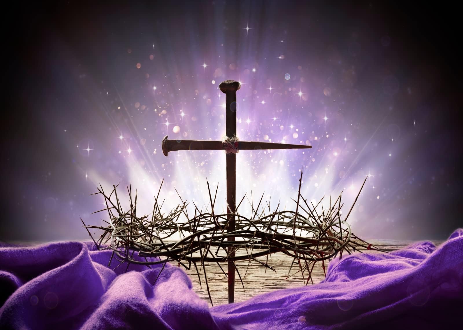 Amazon.com : Loccor Fabric 9x6ft Jesus Backdrop Wreath of Thorns with ...