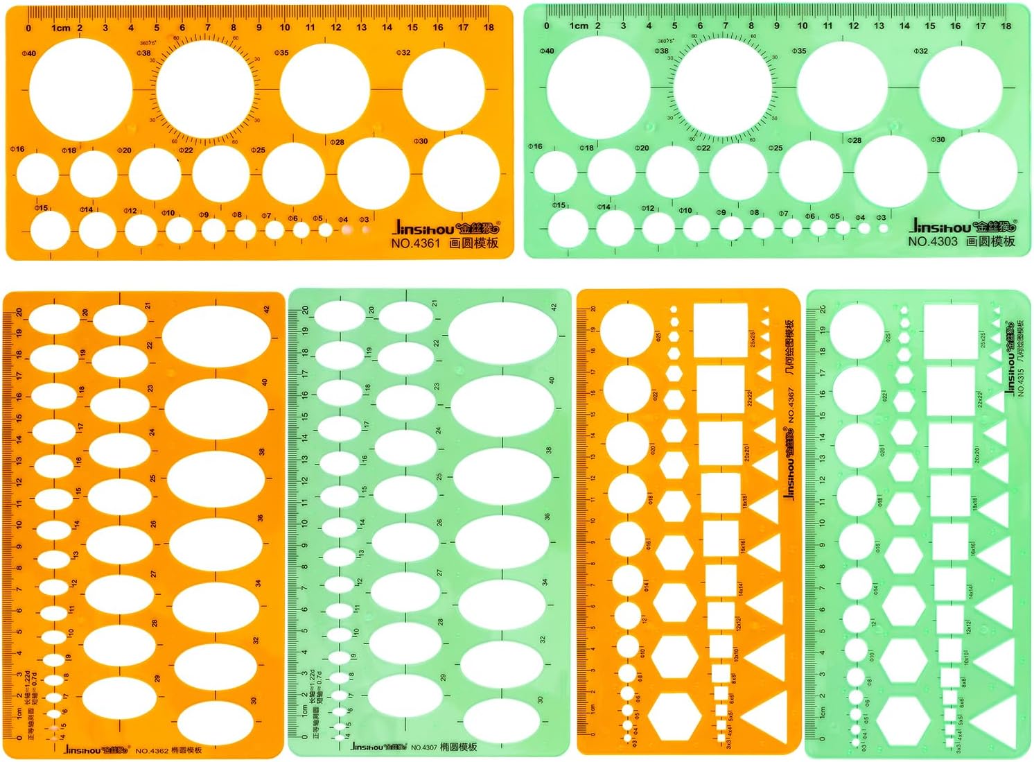 Amazon.com : 6 PCS Circle Stencils Template for Drawing - Geometric ...