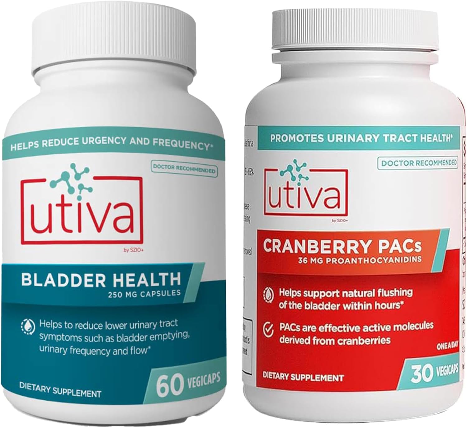 Amazon.com: 10% Bundle Utiva Cranberry PACs 30 Vegi Capsules + Utiva ...
