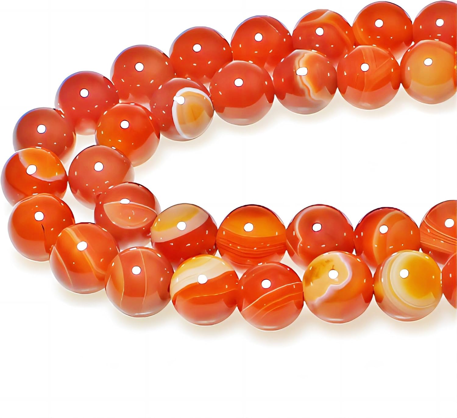 Amazon.com: MJDCB Natural Red Striped Agate Beads Round Loose Beads for ...