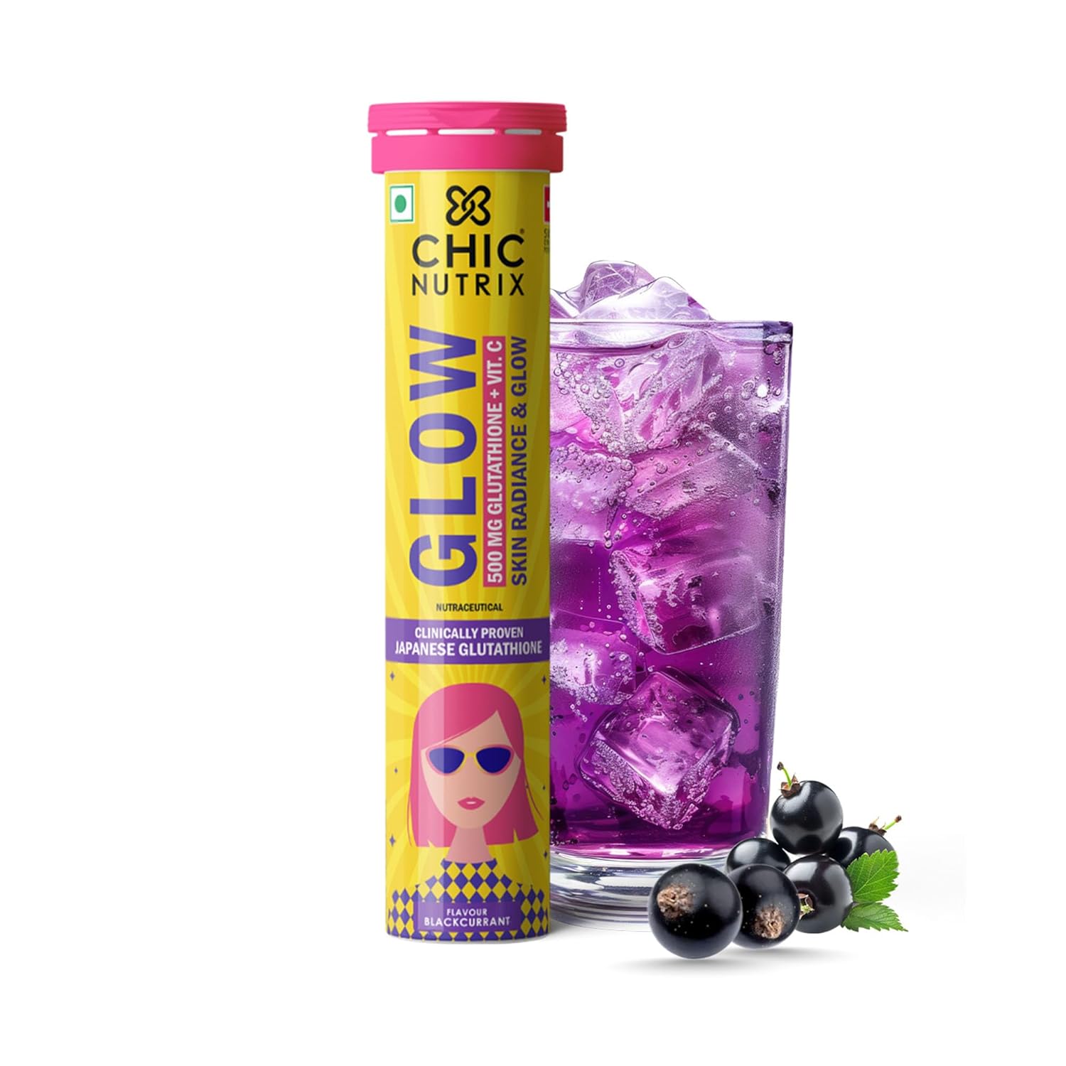 Chicnutrix Glow- 20 Effervescent Tablets| Japanese Glutathione & Vit. C ...