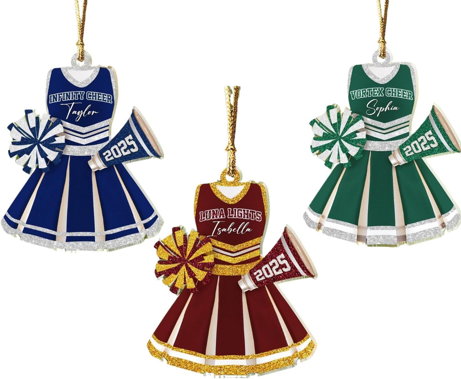 Amazon.com: Personalized Cheerleader 2D Flat Ornament, Custom Christmas ...