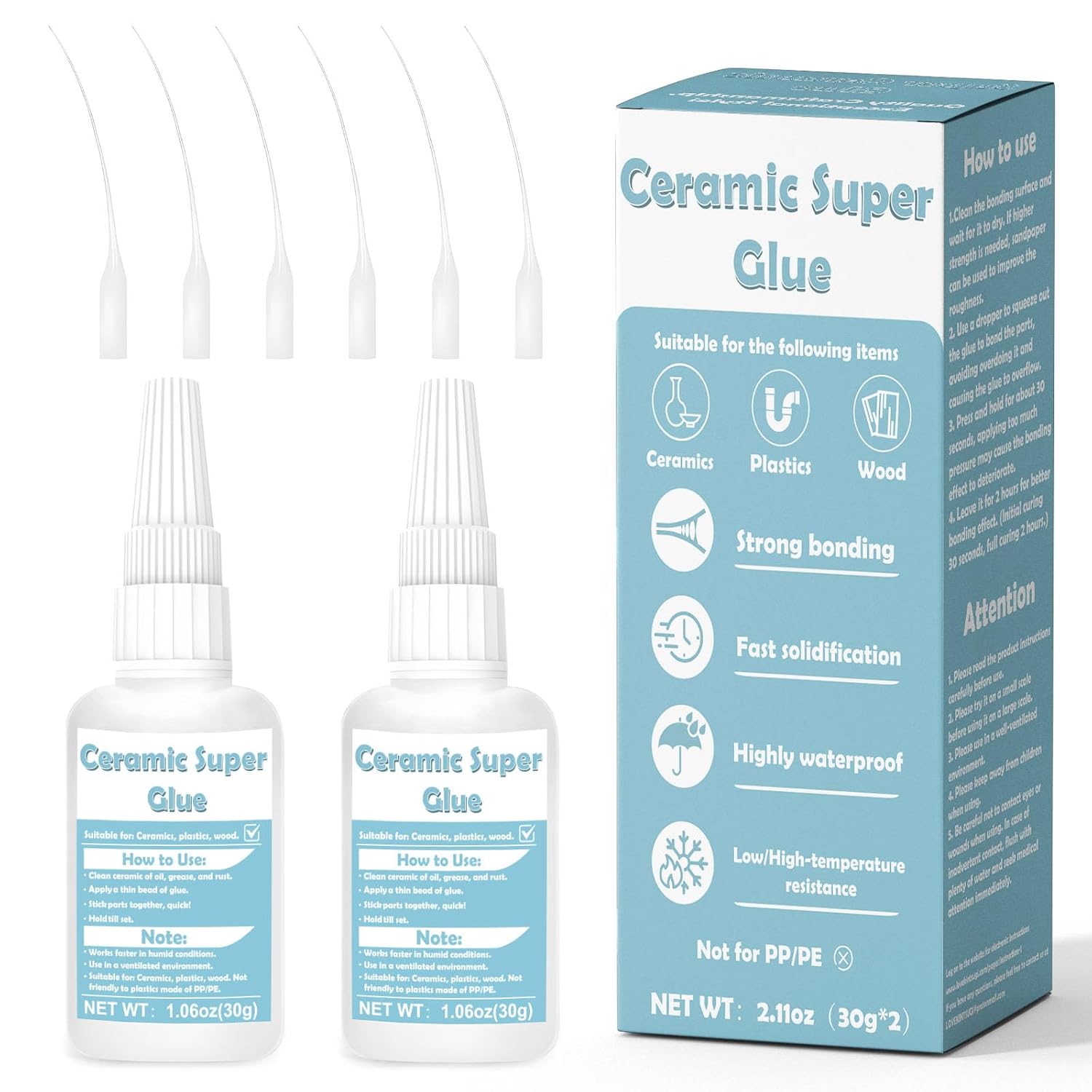 60g Ceramic Glue, Instant Super Glue for Ceramic, Superb Adhesion ...