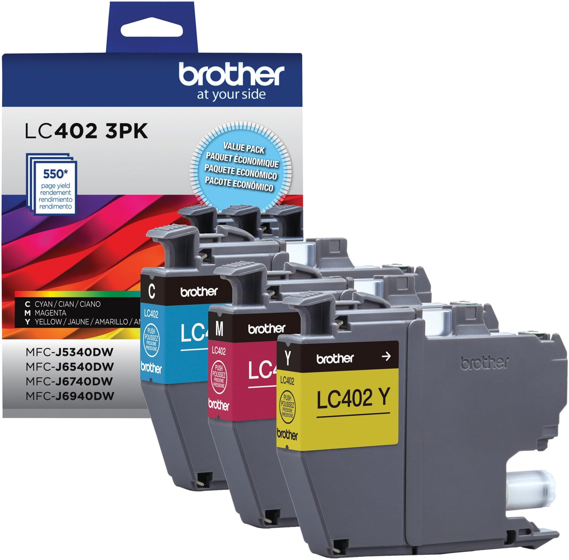 Amazon.com: Brother Genuine LC402 3PK 3-Pack of Standard Yield Cyan ...