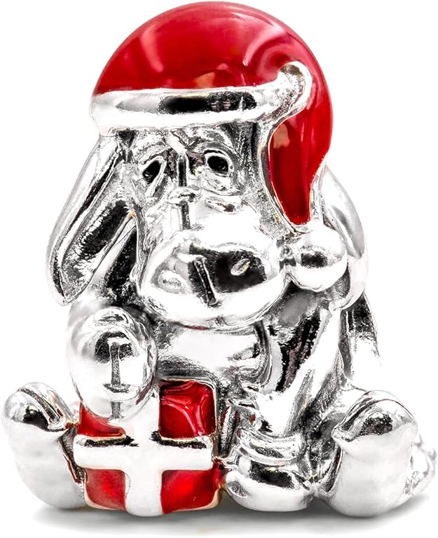 Amazon.com: Pandora Disney Eeyore sterling silver charm with red enamel ...