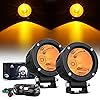 Amazon.com: Kewig Motorcycle Auxiliary LED Light Kit Driving Spotlights White/Amber Fog Light ...