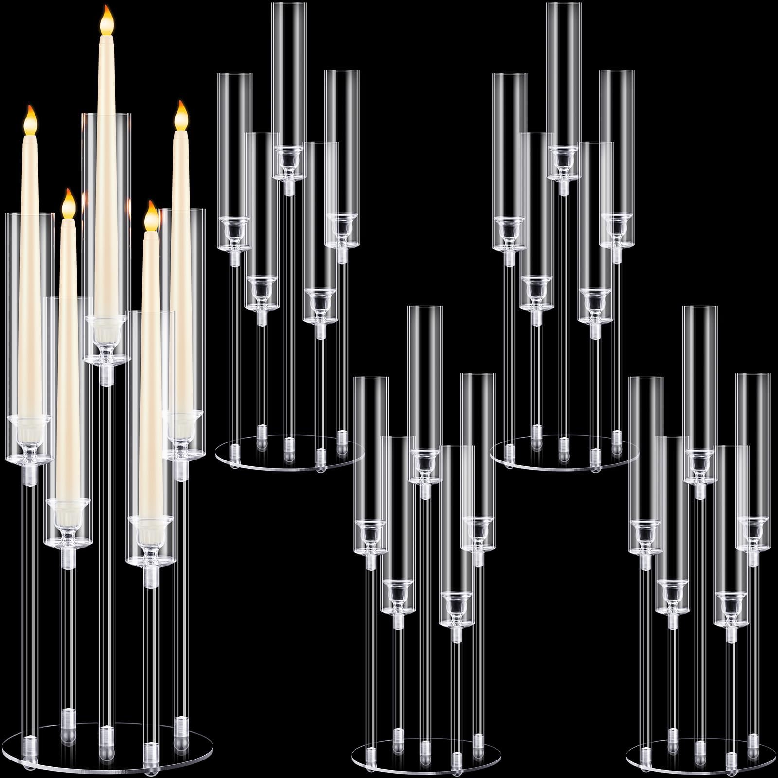 Amazon.com: Tessco 4 Set Floor Candelabra 5 Arm 42.5'' Tall Gold Candle ...