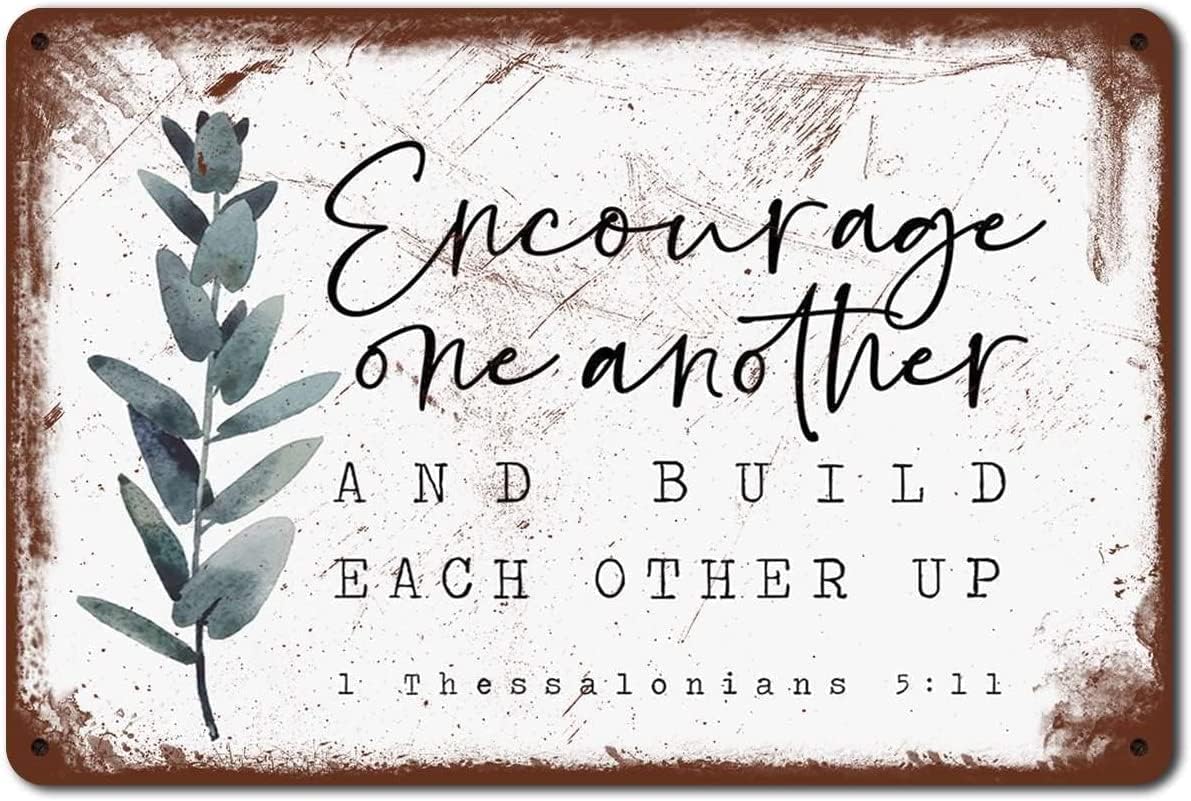 Amazon.com: Thessalonians 511 Vintage Metal Tin Sign Encourage One ...