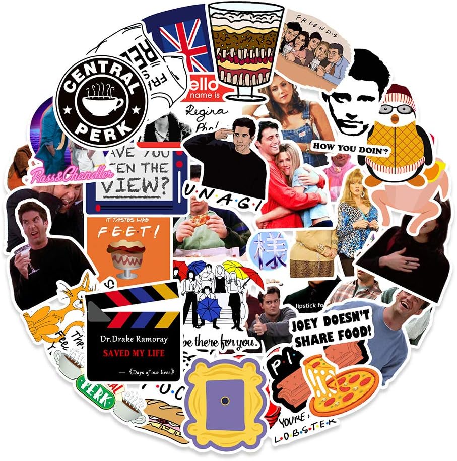50 Pcs TV Show Fans Friends Stickers Vinyl Waterproof Stickers for ...