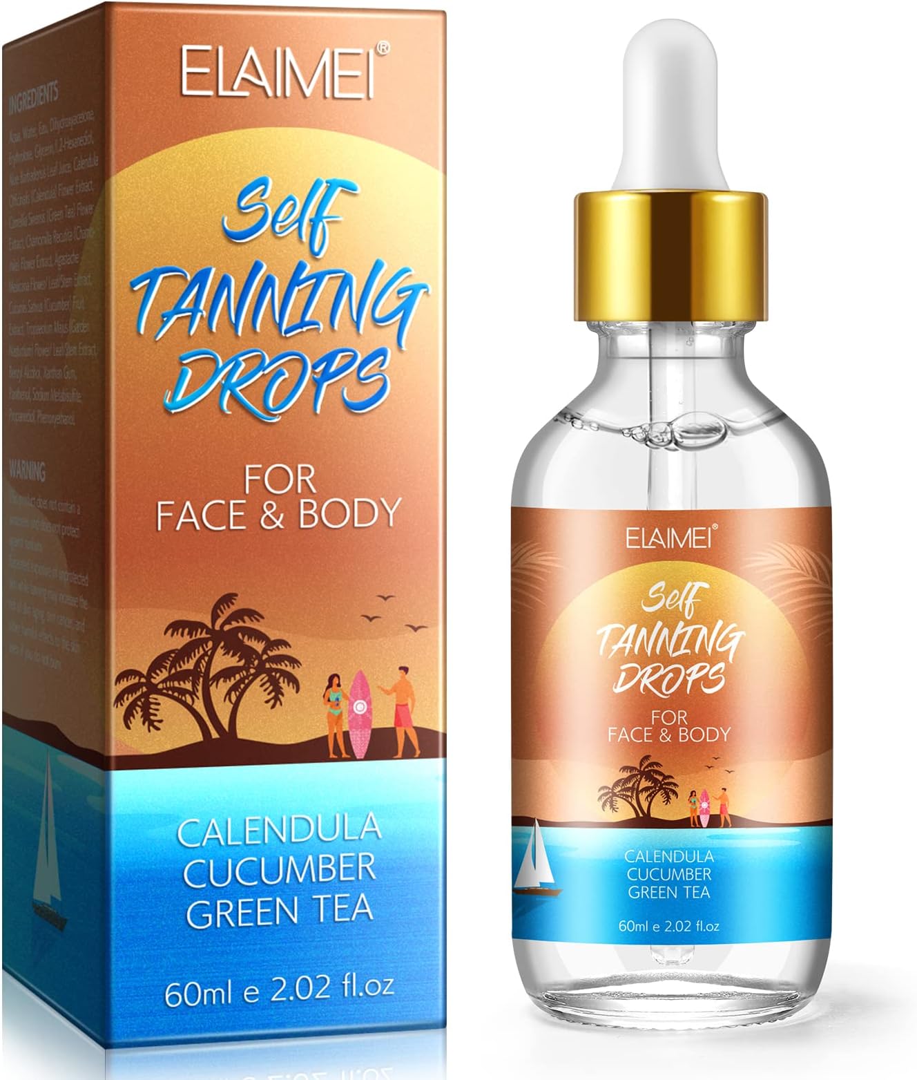 Amazon.com: Self Tanning Drops, 60ml Self Tanner Drops for Face and ...