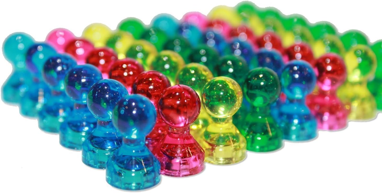 Amazon.com: Bullseye Office - Assorted Acrylic Push Pin Magnets ...