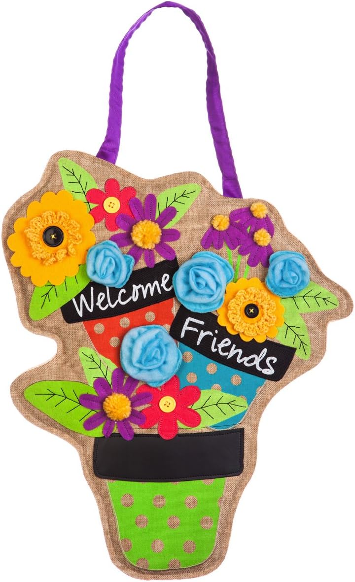 Amazon.com: Evergreen Flag Welcome Friends with Flowers Outdoor Safe ...