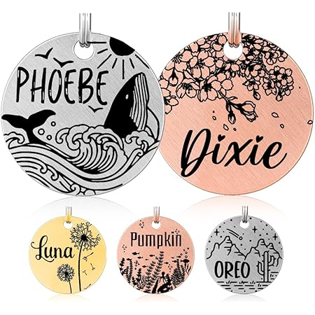 Dog Tags for Pets Engraved, ID Tag, Personalised Dog Name Tags ...
