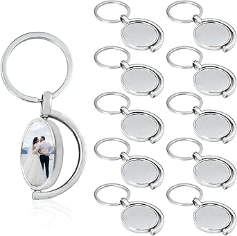 Amazon.com: Realand 10Pcs Sublimation Keychain Blanks, 360°Rotatable ...