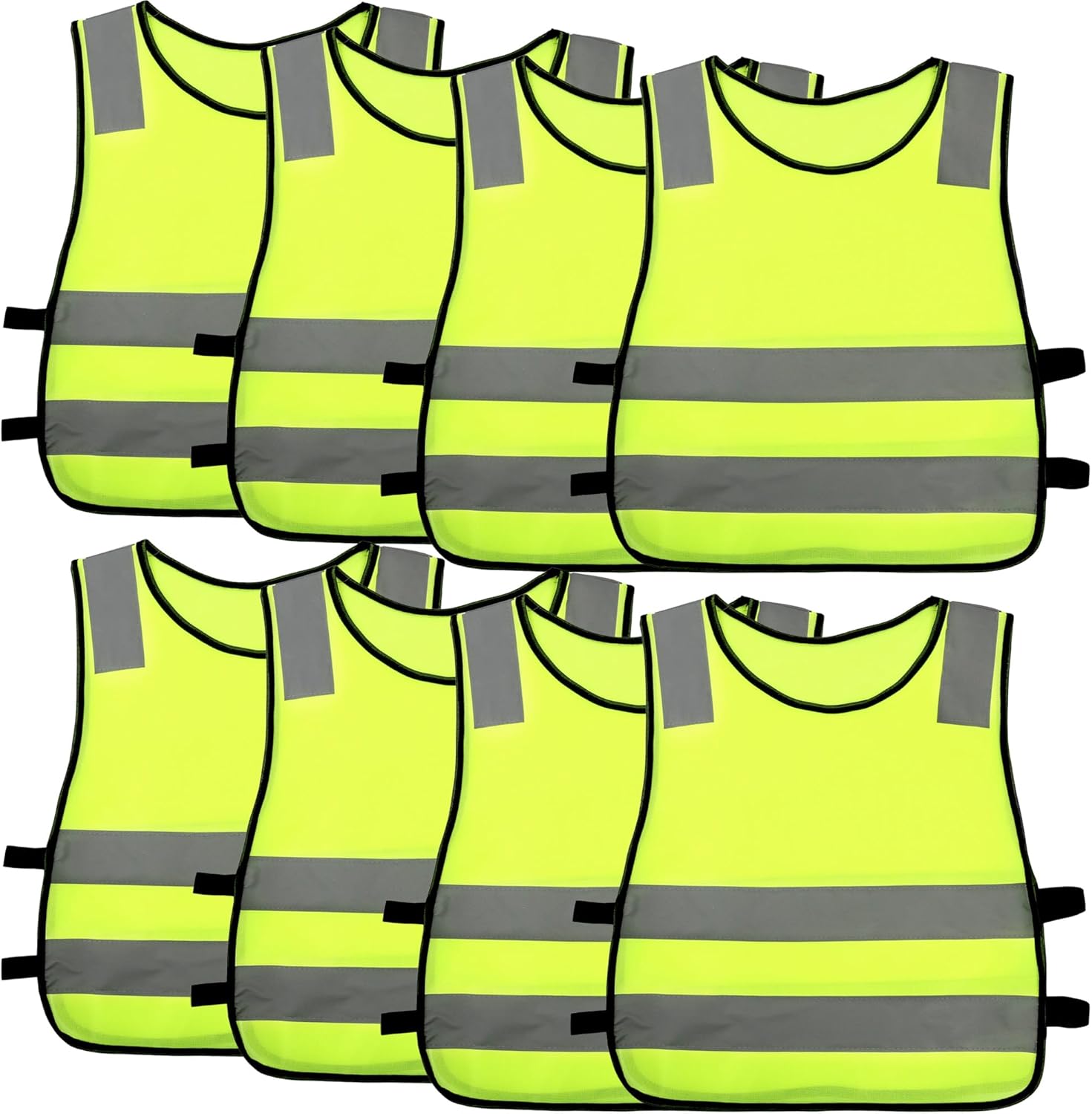 8 Pack Kids Hi Vis Vest Bulk Children High Visibility Vests Child Hi ...