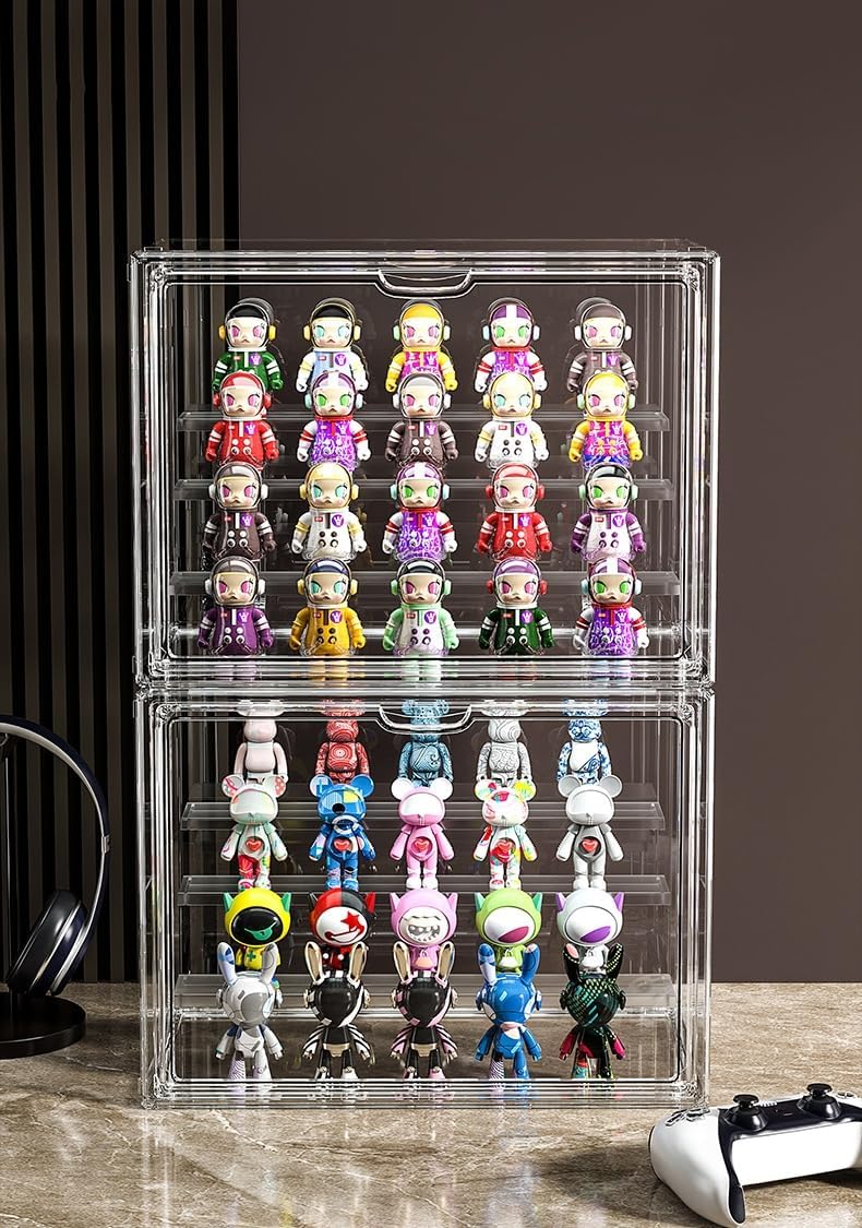 TOYBY Clear Acrylic Display Case with Magnetic Door,Display Storage Box ...