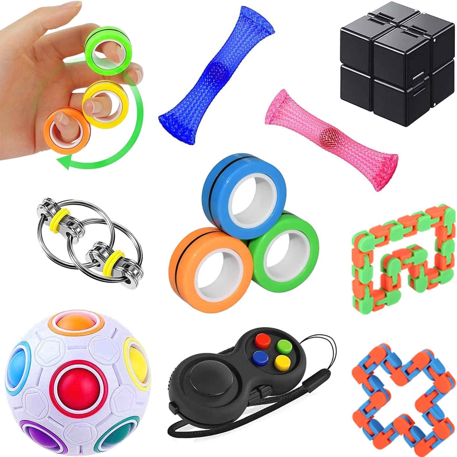 YOLOMOON Sensory Fidget Toys Set, Fidget Toy Pack with Storage Box ...