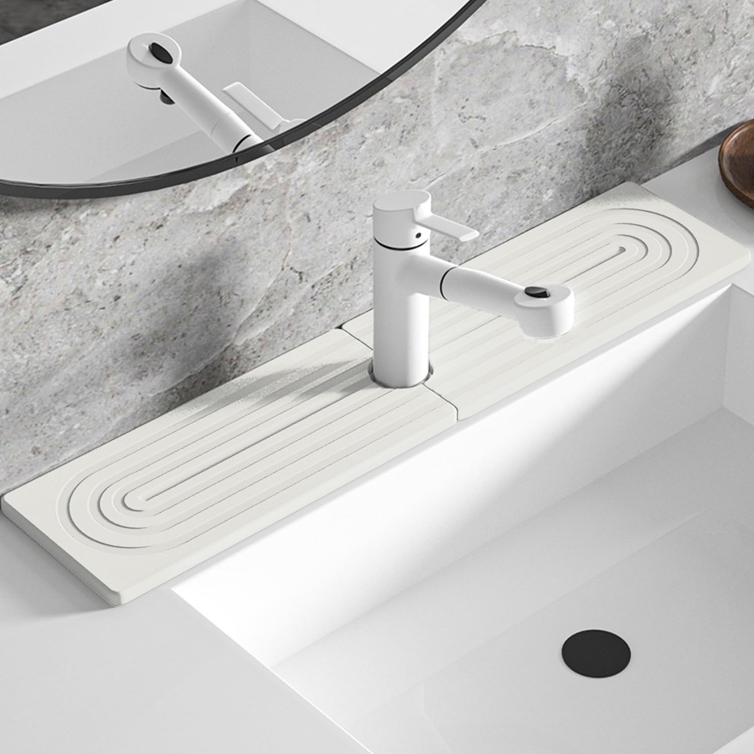 Mlesi Faucet Mat for Kitchen Sink, Sink Water Splash Guard, Diatomite ...